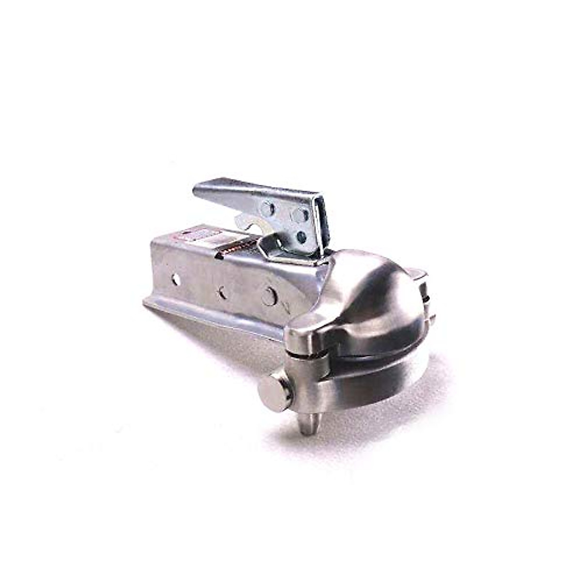 Stainless steel trailer coupler hitch alarmed lock loud alarms 120dB alarm travel camp ground camping horse shows boat marina dump trailers storage RV park locking hitches curt demco atwood stop theft
