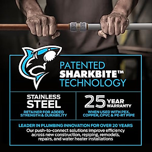 SharkBite Max 3/4 Inch x 1 Inch FIP x 24 Inch Stainless Steel Corrugated Flexible Water Softener Connector, Push to Connect Brass Plumbing Fitting, PEX Pipe, Copper, CPVC, PE-RT, HDPE, URSS3086FX24