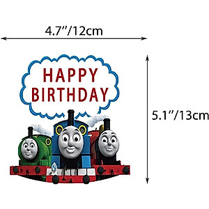 HANJIEJIE Thomas Train birthday party supplies,Thomas Train party including cake caps, cupcake caps, flags, Latex Balloons, It is very suitable for boy's and girl themed birthday party supplies.