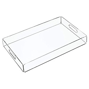 GEEKLLS Breakfast Tray Transparent Tray Snack Plate Drink Tray Snack Food Tray Multifunctional Storage Plate Bathroom Towel Tray