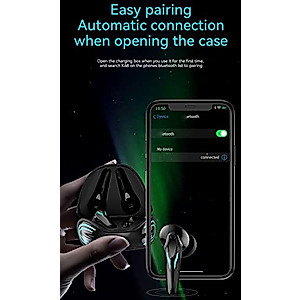 KENKUO Wireless Gaming Earbuds, Active Noise Cancelling Bluetooth Headphones, 60ms Ultra Low-Latency for Gaming, ENC Call Noise Cancelling Bluetooth 5.1 with Deep Bass, IPX6 Waterproof, Black