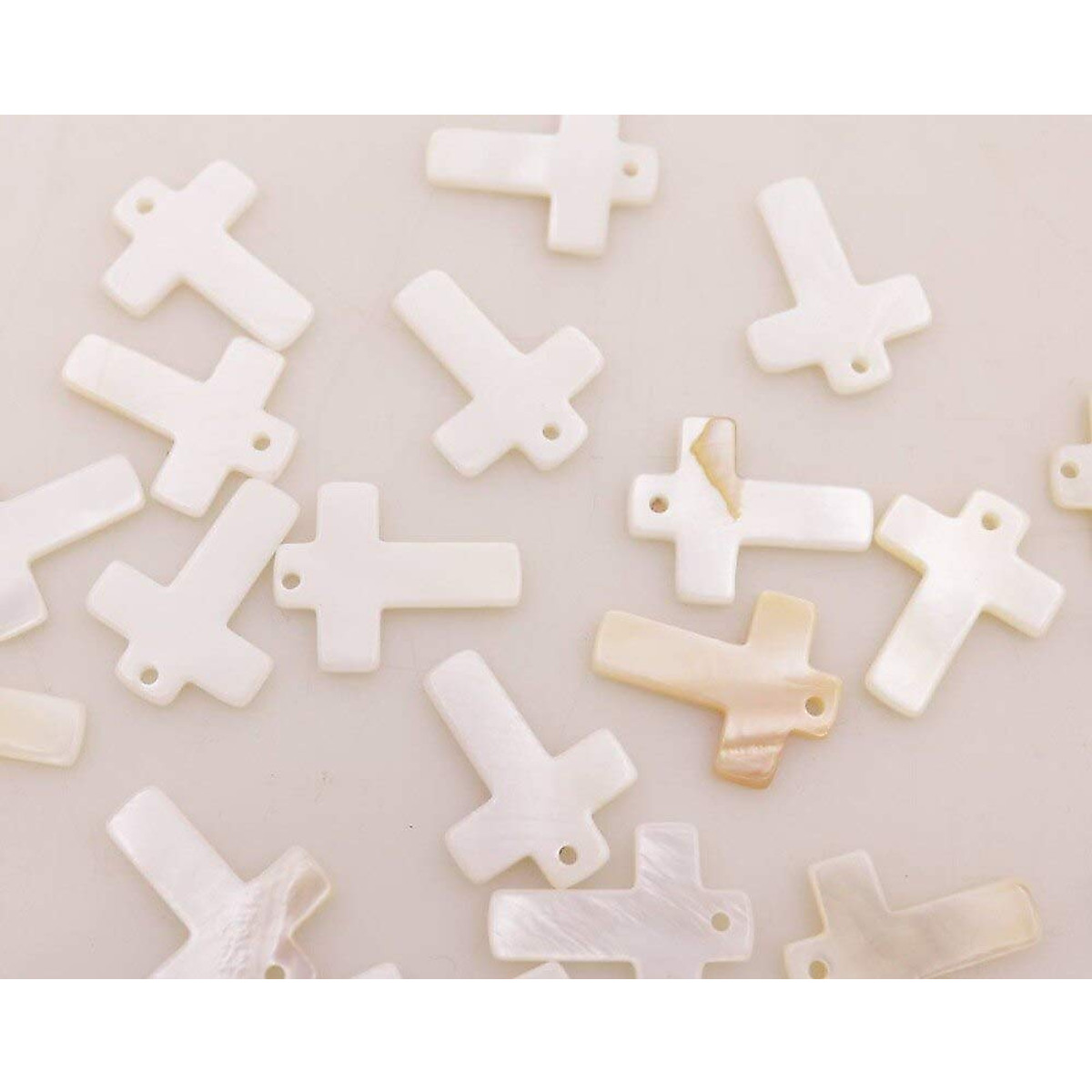 20 PCS 16mm x23mm Cross Shell Natural White Mother of Pearl Pendant