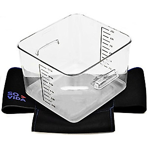 SO-VIDA Sous Vide Container Sleeve For The Rubbermaid 12 Quart (18 & 22 Qt Available) - Protects Your Work Surfaces and Saves You Electricity From Increased Insulation