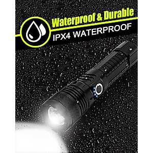 Victoper LED Flashlights, High Powered 10000 Lumens Super Bright Tactical Flashlight, Rechargeable, 5 Modes Zoomable Waterproof Flash Lights for Emergency, Outdoor, Home, Camping, Hiking