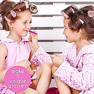 Just My Style Shimmer Pop Lip Gloss, Create 5 Lollipop-Shaped Lip Glosses, Includes Funnel, Empty Lip Gloss Containers, Sweet Lip Gloss Base, Body Glitter & More, DIY Lip Gloss, Multi (208316J)