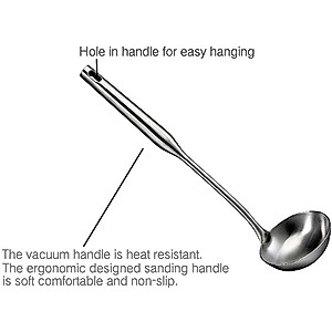 TBWHL Metal Soup Ladle 304 Stainless Steel Gravy Sauce Ladle with Long Handle for Kitchen 13.4"