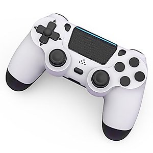 MOVONE Wireless Controller Dual Vibration Game Joystick Controller for Ps4 Controller/Slim/Pro,Compatible with PS4 Console（White ）