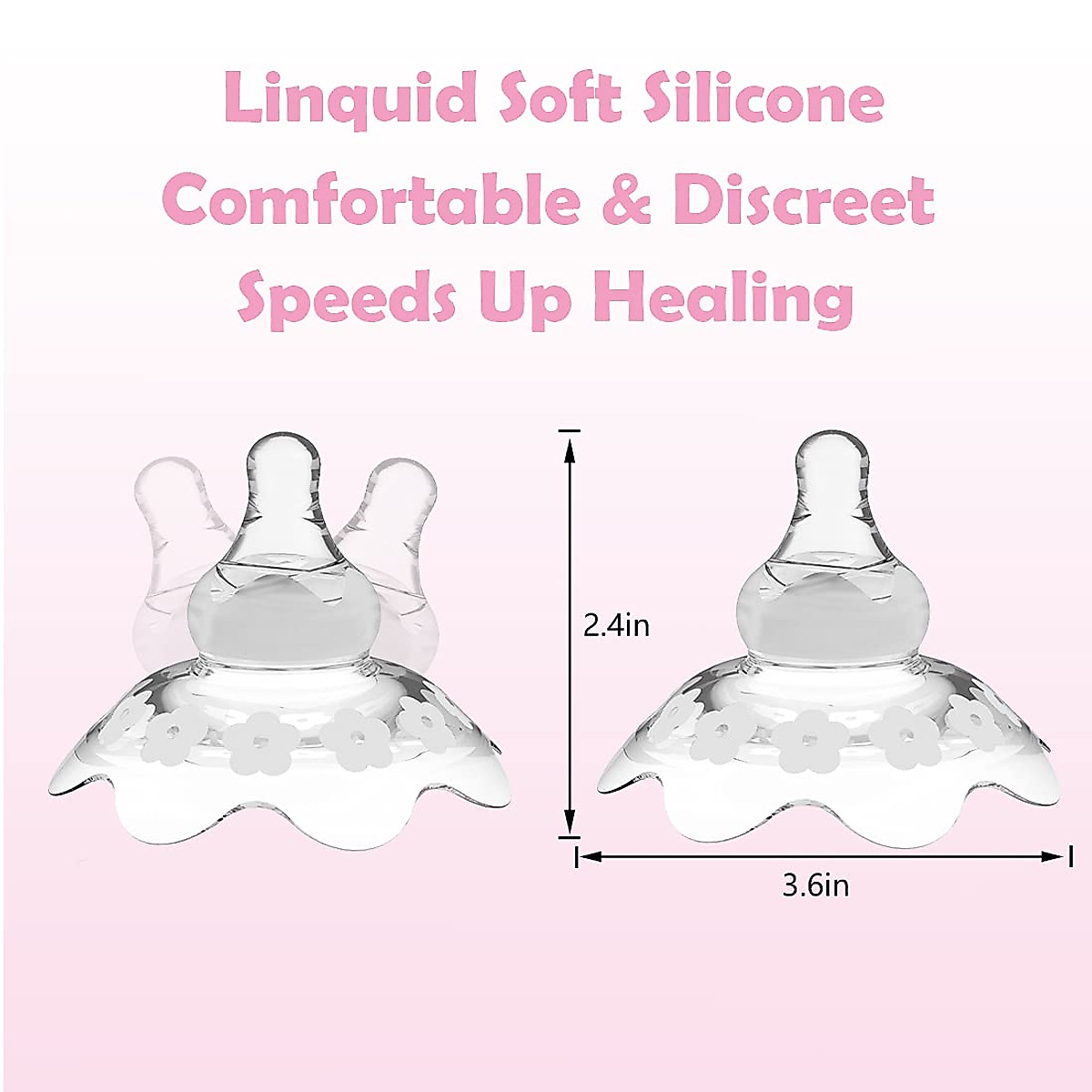 YIYEE Nipple Shields for Nursing Newborn 2 Count, Upgraded for Protecting Inverted & Sore Nipples, Assisting Latch Difficulties, Great for Breastfeeding Mothers, Carrying Case Included