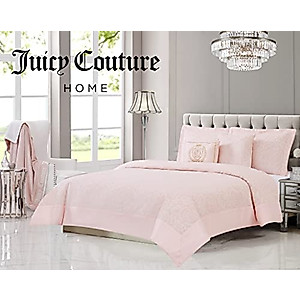 Juicy Couture – Comforter Set, Dovona Design Bed Sheets, Queen Bedding, 5 Piece Set Includes 1 Comforter, 2 Shams and 2 Decorative Pillows, Wrinkle Resistant and Anti Pilling,Pink Blush