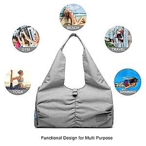 Y.U.M.C. Travel Yoga Gym Bag for Women, Carrying Workout Gear, Makeup, and Accessories, Shoe Compartment and Wet Dry Storage Pockets（Medium，Grey）