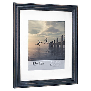 Malden International Designs 11x14 16x20 Rustic Blue Matted Picture Frame (2428-14)