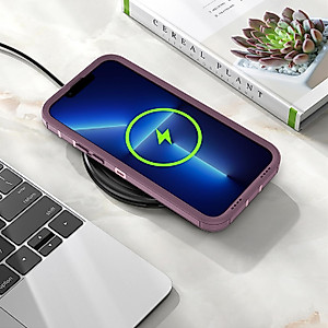 showdd Magnetic Designed for iPhone 13 pro max Case, Drop Protection Heavy Duty,Compatible with MagSafe,Dustproof,No Fading, No Yellowing,for Men Women, Purple Rose Gold