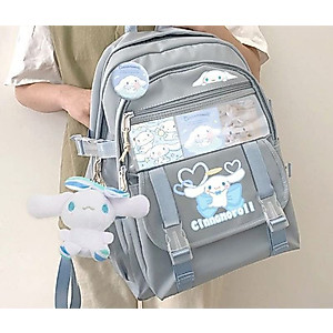 Edles Elves backpack school bag withe side pokect large suitable for boy girl ?hiking camping picnic (white, doll, card, badge)¡­