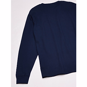 Hanes mens Hanes Men's Beefy Heavyweight Long Sleeve T-shirt Shirt, Navy, X-Large US