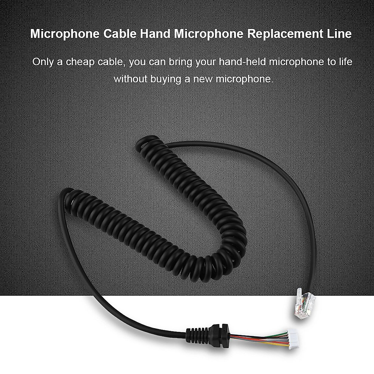 Zerone Replacement Speaker Mic Microphone Cable Microphone Cord for YEASU MH-48A6J, FT-7800, FT-8800, FT-8900, FT-7100M, FT-2800M, FT-8900R