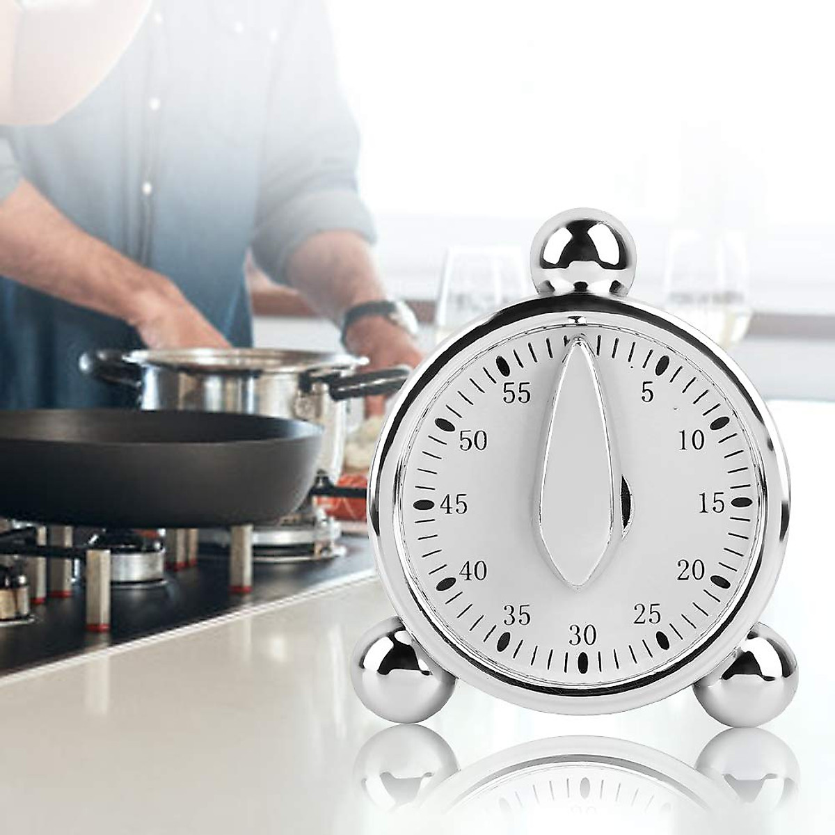 Kitchen Mechanical Timer, 60minutes Cooking Reminders Alarm Clock Countdown Timer for Home Apartment Office