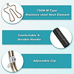 Electric Charcoal Starter Ajiaguo 700W - Premium BBQ Grilling Fireplace Coal Lighter Easy & Quick Ignite Briquettes |No Sparks or Flames | 304 Stainless Steel Coils Elements 5ft Long Cable (CB 2)