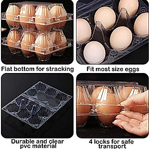 Luckgy 36pcs Pack Clear Plastic Egg Carton Eco-Friendly Egg Tray Holder, Holds 6 Eggs Securely, for Refrigerator Storage, Family, Chicken Farm, Market, Camping, Picnic, And Travel