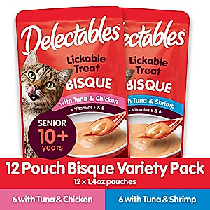 Delectables Bisque Senior Cat Treat Variety Pack, 1.4-oz, case of 12