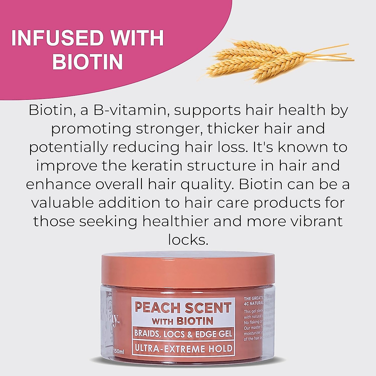 Esha Slick N Slay Braiding Gel - 3-in-1 Ultra Extreme Hold Hydrating & Conditioning Shining Fast Dry Locking Gel for Locs, Twists, Braids, and Edges (PEACH, 17 oz.)