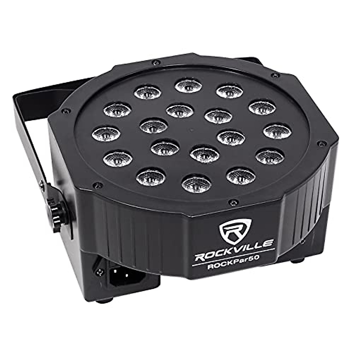 (2) Rockville RockPAR50 LED RGB Compact Par Can DJ/Club DMX Wash Light+Dual Bracket