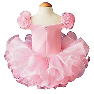 Jenniferwu G053 Infant Toddler Baby Newborn Little Girl's Pageant Party Birthday Dress Pink Size 12-18M