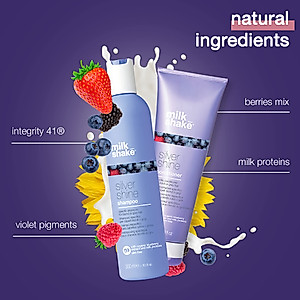 Milk_shake Silver Shine Purple Shampoo for Blonde Hair - Blonde Toner for Brassy Hair 100% SLES-Free, 3.3 Fl Oz