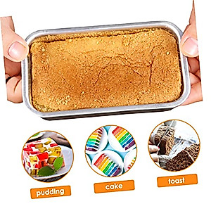 UPKOCH Bread Pan 2pcs Square Cake Mold Toaster Oven Pan Silicone Mini Loaf Pan Pancake Mold Loaf Tray Bread Bin Baking Mold Cake Baking Mold Cake Mold Silver Muffin Jelly