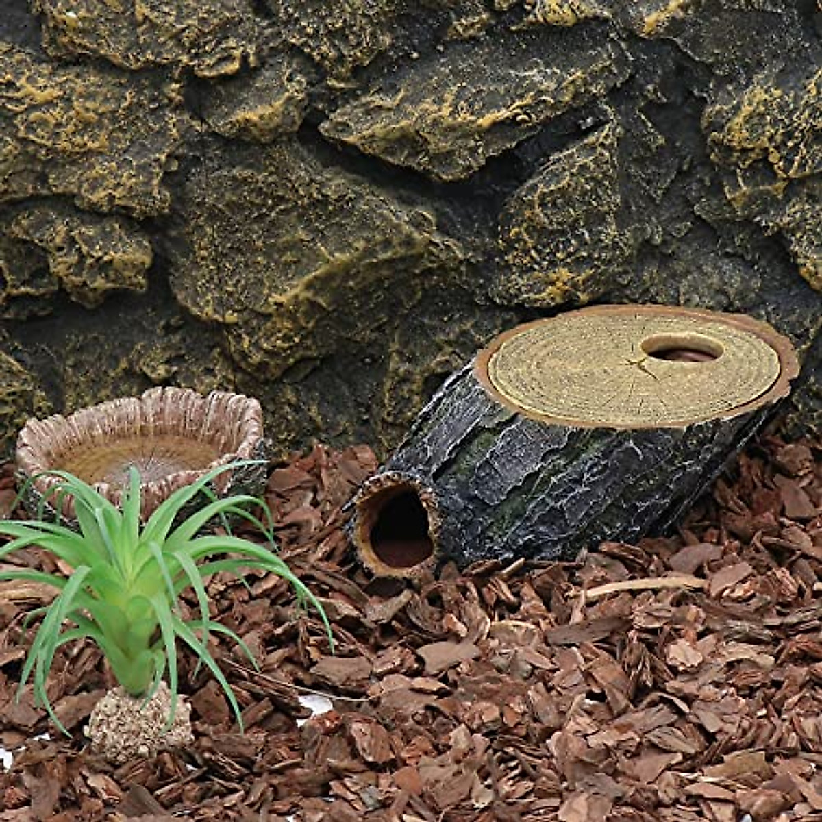 Snake Hide and Basking Tree Roots Cave for Terrariums, Available for Climbing and Hiding Spots for Reptiles, Amphibians, and Small Animals, Corn Snake, Green Snake and Small Gecko