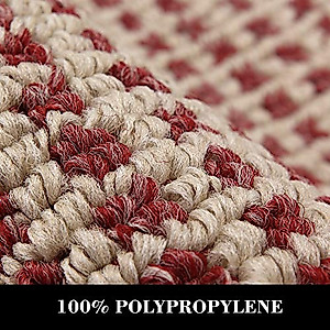 COSY HOMEER 28X18 Inch Washable Kitchen Rug Mats are Made of Polypropylene Square Rug Cushion Which is Anti Slippery and Stain Resistance Red 2 Pcs