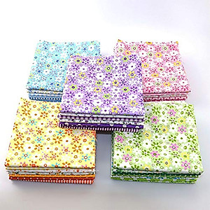 ZGXY Fabric, 56 pcs/lot Top Cotton 9.8" x 9.8" (25cm x 25cm) Squares Patchwork, Precut Multi-Color and Different Pattern for Sewing Quilting Crafting, Home Party Craft Fabric DIY Sewing Mask