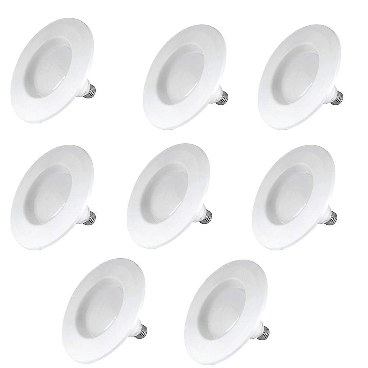 Feit Electric 4 inch InstaTRIM Adjustable Neck Recessed LED Downlight - 2700K Soft White - Dimmable- Pre-Mounted Trim - 45W Equivalent - 45 Year Life - 540 Lumen - High CRI | 8-Pack