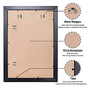 LaVie Home 30 x 42 Poster Frame Black, Display Pictures 27x40 with Mat or 30x42 Without Mat, Stable and Sturdy Picture Frame and Polished Plexiglass, Horizontal and Vertical Format of The Wall（1 Pack）