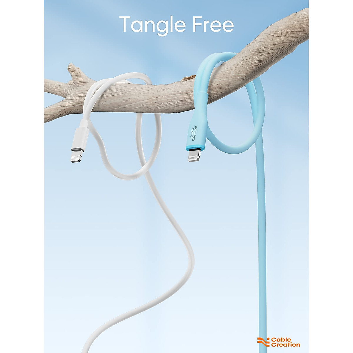 CableCreation Phone Charging Cord 6FT/1.8m, USB to Lightning Cable, USB Liquid Silicone Cord [MFi Certified] for iPhone 14/14 Pro/13/13 Pro/ 12 Pro Max/ 12/11 /X/XS/XR/ 8 Plus/AirPods Pro, Blue