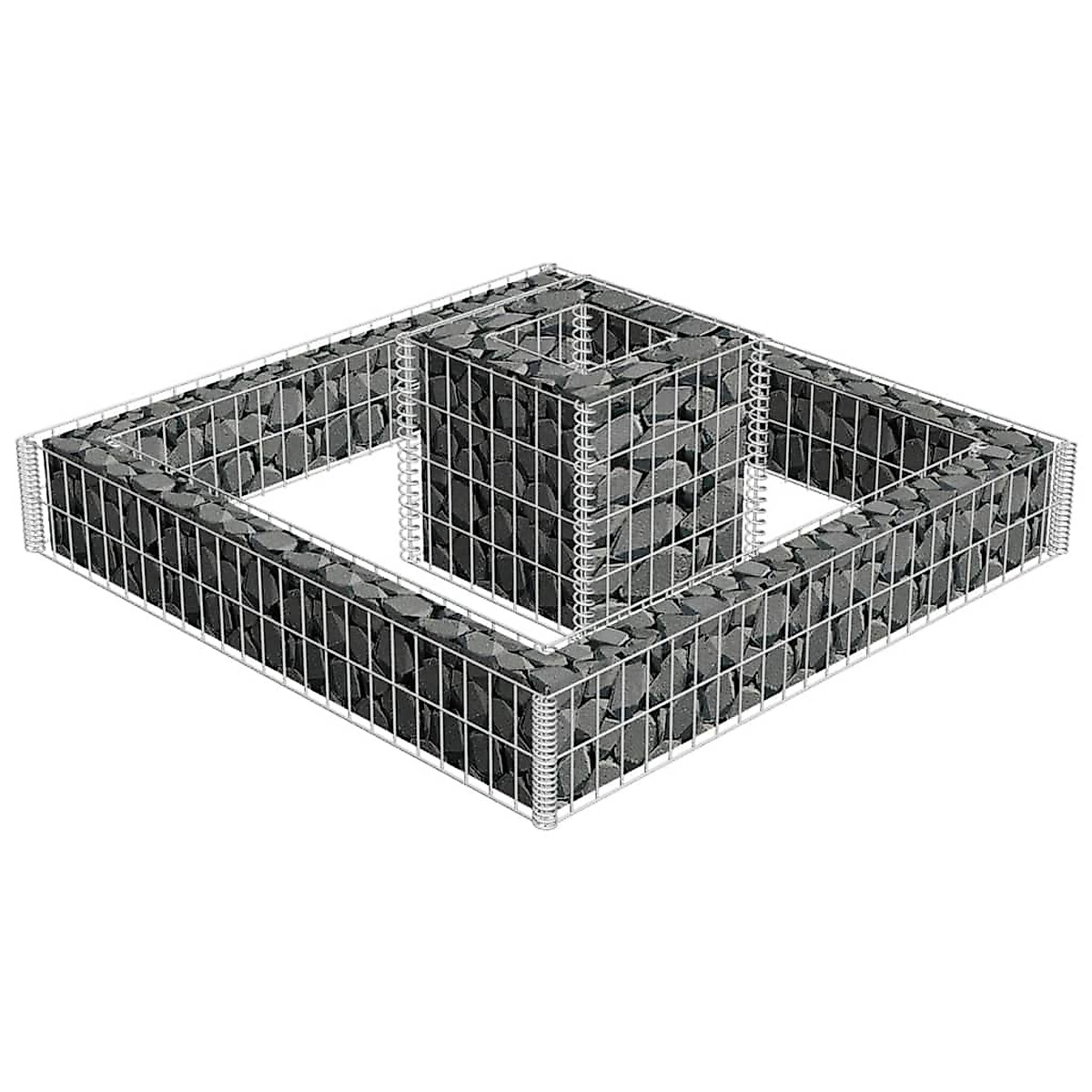 Gabion Planter,Garden Fence Border,Portable Fence,Privacy Fence,Fencing for Yard,Private Fence,Garden Fence for Dogs,for Deck,Patio,Backyard,Outdoor Pool,Porch,Galvanised Steel 47.2"x47.2"x7.8"