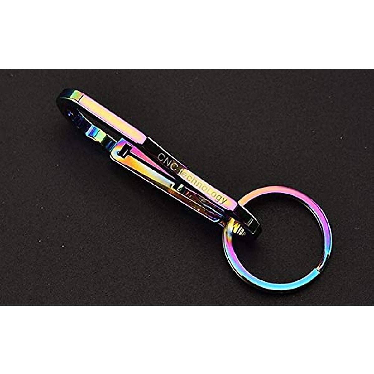 2 Pack Carabiner Clip Retractable Ring Set Titanium KeyChain Quick Release Hooks for Men Women