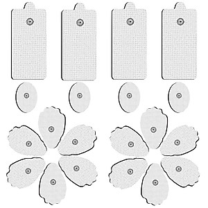 20 Packs Stronger Self-Adhesive Performance TENS Pads Compatible with MEDVICE, NURSAL, Belifu TENS Units, 3.5mm Snap Latex-Free TENS Unit Replacement Pads Electrode Patches Reuse More Than 50 Times