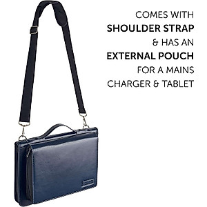 Broonel Blue Leather Laptop Messenger Case - Compatible with Acer Aspire 5 AMD Ryzen