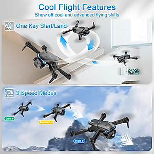 Naseto Drone with Camera 1080P HD, FPV Foldable Drone for Adults Kids, One-Key Take Off/ Landing, 3D Flips, Altitude Hold, Speed Adjustment, Headless Mode, 2 Batteries, Toys Gifts for Boys Girls, Beginner