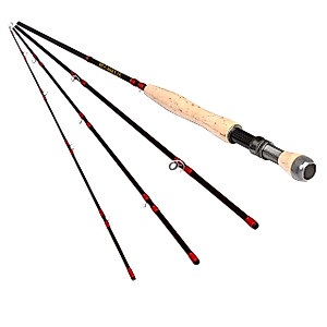 8ft 3-4wt or 5-6wt 4 Pieces Graphite Carbon Fiber Fly Fishing Rod Light Feel Medium Fast Action Freshwater Fly Rod (8ft 5/6wt)