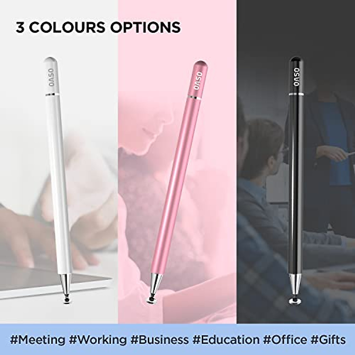 OASO Stylus Pen for Touch Screens, Disc Tip & Magnet Cap Styli Pencil Compatible with Apple iPad pro/iPad 6/7/8/9/iPhone/Samsung Galaxy Tab A7/S7/Fire HD 7/8/10 Plus Tablet/All Touch Devices