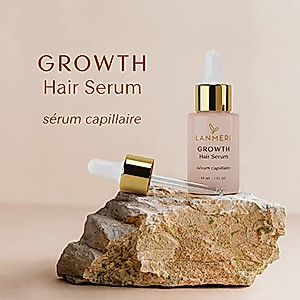 Lanmeri Vegan Hair Growth Serum - Natural Hair Regrowth and Hair Loss Treatments for Women & Men - Scalp Serum for Thinning Hair and Hair Loss - Fuller-looking, Thicker and Healthier Hair in 90 Days, All Hair Types