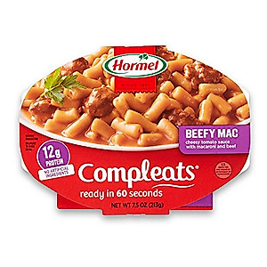 HORMEL COMPLEATS Beefy Mac & Cheese Microwave Tray, 7.5 Ounces (Pack of 7)