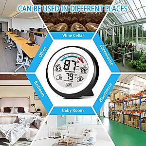 NANGOALA Digital Humidity Monitor Hygrometer Thermometer, Indoor Room Home Temperature Humidity Monitor, Humidity Humidifier Monitor Gauge Meter Reader for Home, Office, Baby Room & Greenhouse