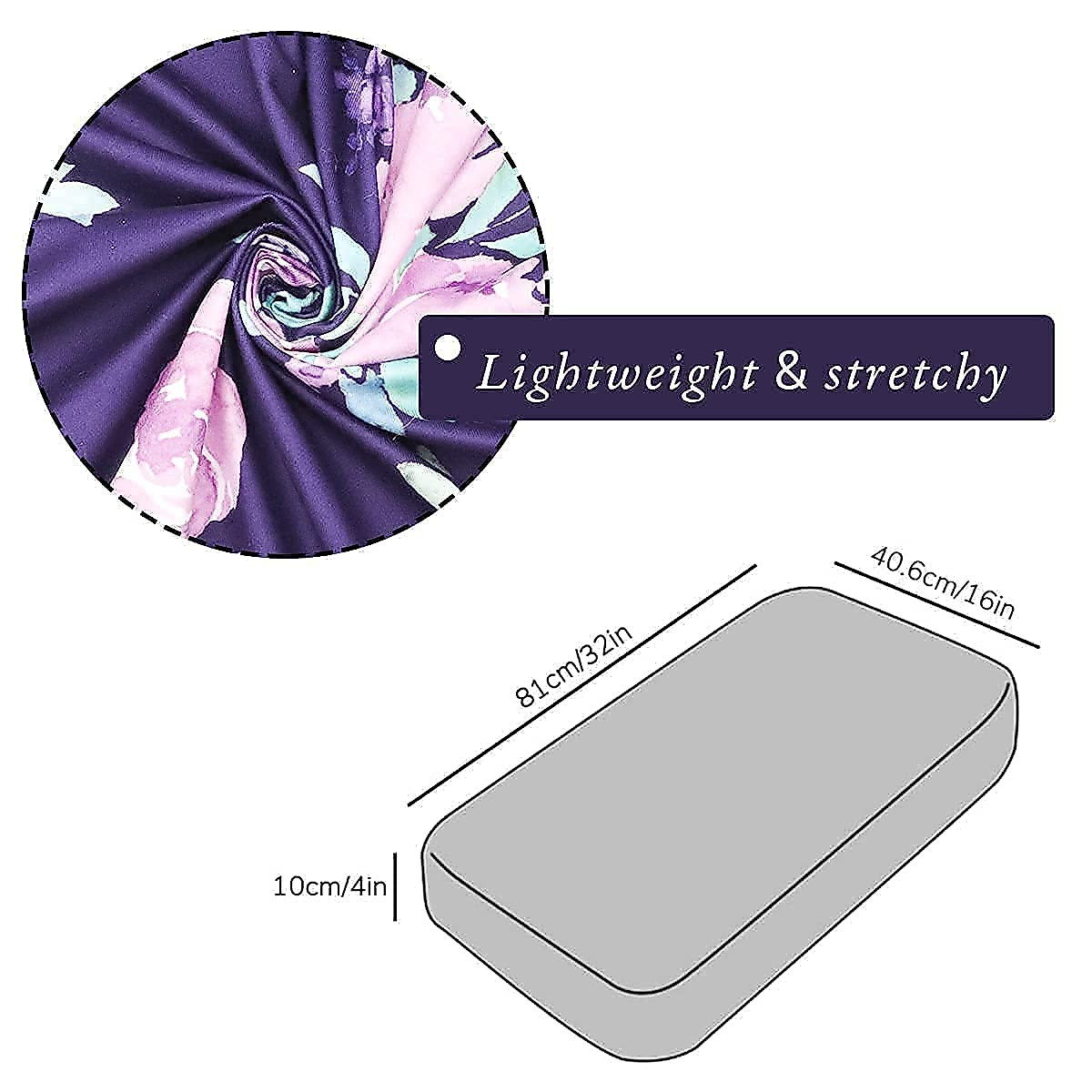 Girl Crib Sheet and Changing Pad Cover, Purple Flower Nursery Bedding, Flower Sheets for Baby Toddler Mattress