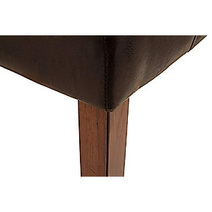 Signature Desig by Ashley Lacey Tufted Upholstered Dining Room Bench, Medium Brown