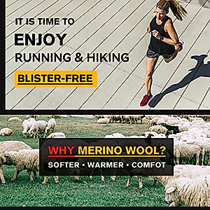 Socks Daze Merino Wool Quarter Running Socks Mens Size 10-13 Ladies Elite Basketball Padded Anti-Blister Bike Trail Wool Hiking Socks Women Plus Size, Large, 4 Pairs Black