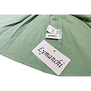 lymanchi Toddler Girl Sleeveless Dresses Ruffle Cotton Linen Solid Color Cute Sundress 818 Green 120