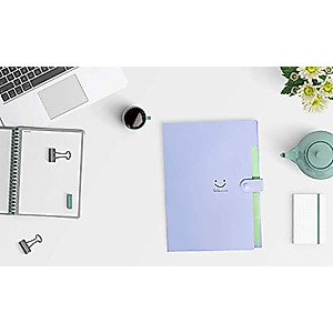 SKYDUE Letter A4 Paper Expanding File Folder Pockets Accordion Document Organizer (Purple)