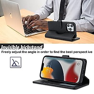 Ｈａｖａｙａ for iPhone 13 pro max case Wallet,for iPhone 12 pro max case Wallet magsafe Compatible,for iPhone 13 pro max Wallet case with Card Holder,Magnetic Detachable Phone case-Black